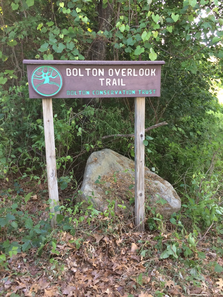 The Overlook Trail sign cleared – Bolton Trails